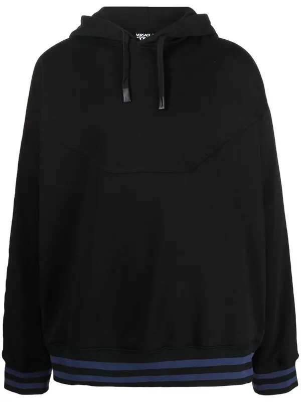 Versace Logo-print Striped-trim Hoodie