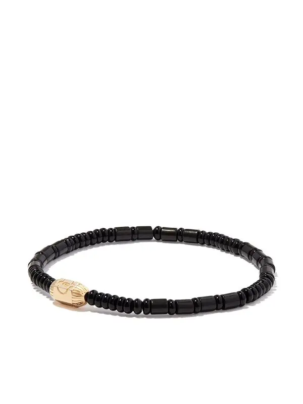 Luis Morais 14kt Yellow Hamsa Onyx Bracelet