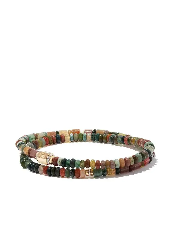 Luis Morais 14kt Yellow Diamond Sunburst Beaded Wrap Bracelet - Gold