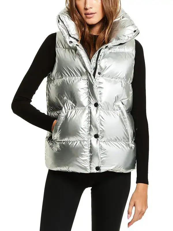 Buy Sam. Simone Puffer Vest - Silver At 75% Off | Editorialist