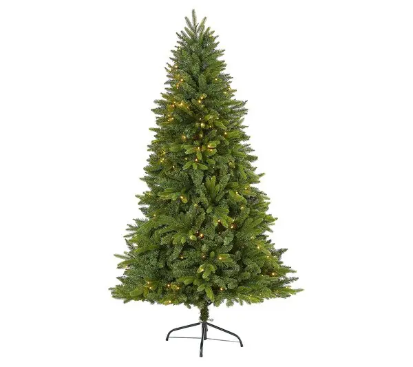 NEARLY NATURAL 6' Sun Valley Fir Artificial Chr Stmas Tree