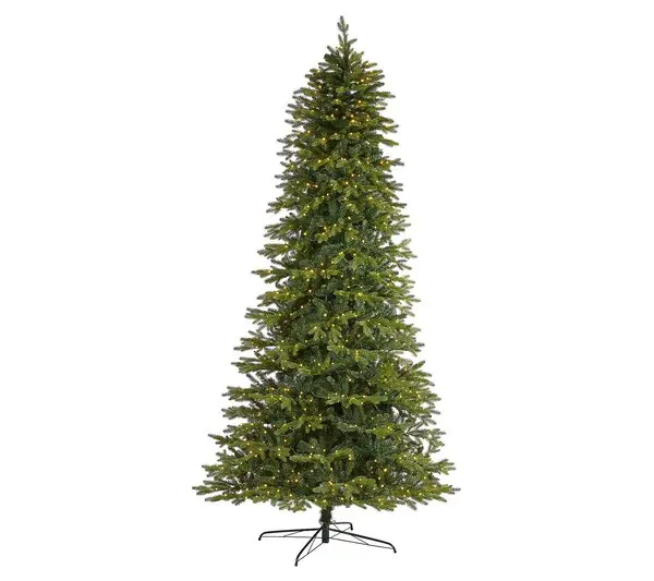 NEARLY NATURAL 10' Belgium Fir Tree W/1050 Clea Led Lights