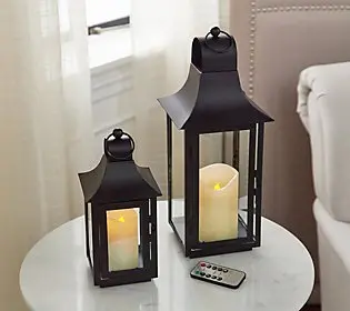 BRIGHT BAZAAR By Will Taylor S/2 Metal Lanterns With Candles