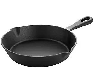 MEGACHEF 8 Inch Round Seasoned Cast Iron Frying Pan In Black