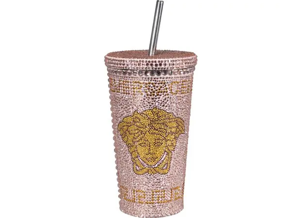Versace Medusa Logo Water Bottle - Rose Gold | Editorialist