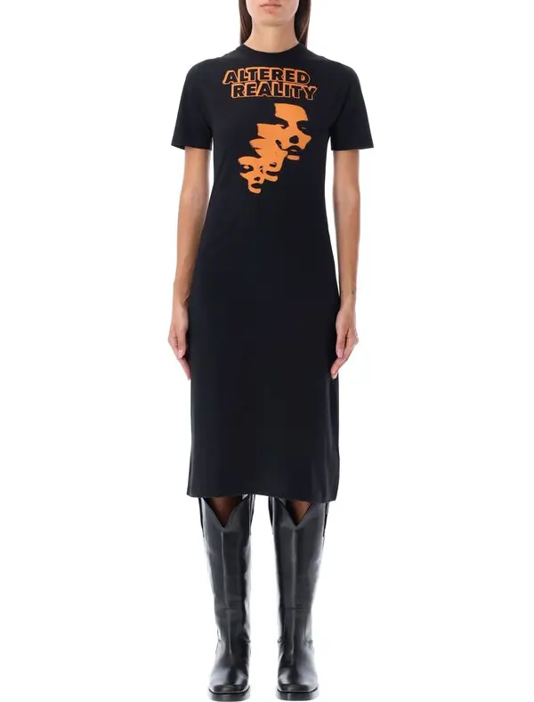 Raf Simons Altered Reality Short Sleeved T-Shirt Dress - Black 