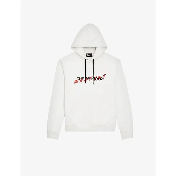 The Kooples Slogan-print Relaxed-fit Cotton Hoody - Ecr01
