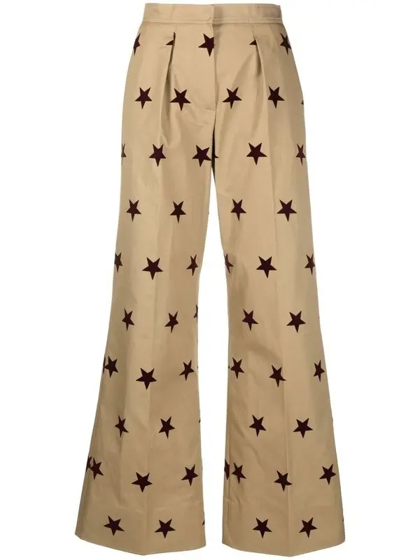 Palm Angels Star Print Wide-leg Trousers
