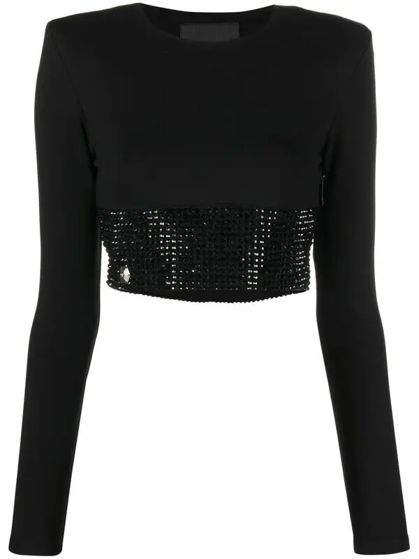 Philipp Plein Crystal-embellished Cropped Top