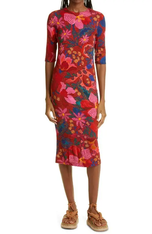 Buy Farm Rio Snake Garden Jersey Dress - Red Snake Garden At 30% Off ...