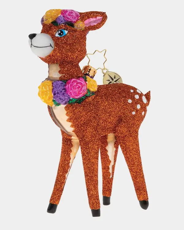 CHRISTOPHER RADKO Fawning Over Florals Christmas Ornament