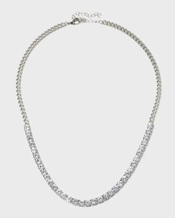KENNETH JAY LANE Round Cubic Zirconia Chain Necklace
