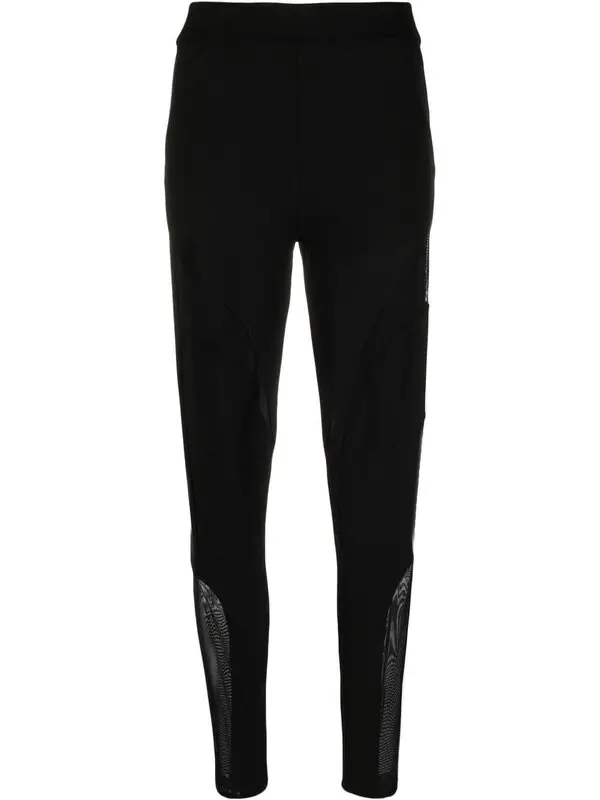 Philipp Plein Sheer-panel Ribbed Stretch Leggings
