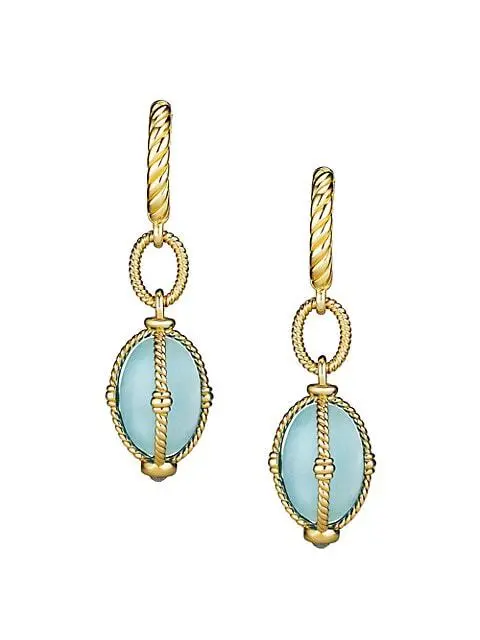 Judith Ripka Ocean Reef 18k Gold-vermeil, Milky Aquamarine & White ...