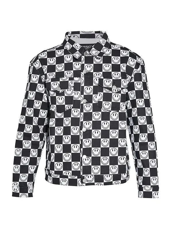 WESC Happy Checkerboard Trucker Jacket - Black | Editorialist