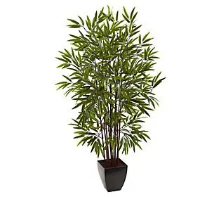 NEARLY NATURAL 5' Bamboo Silk Tree With Planter Nearly Natu Ral