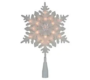 NORTHLIGHT 10' Lit White Frosted Stacked Snowfl Ke Topper