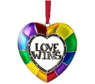 NORTHLIGHT 3' Love Wins Pride Heart Ornament W/ Rystals