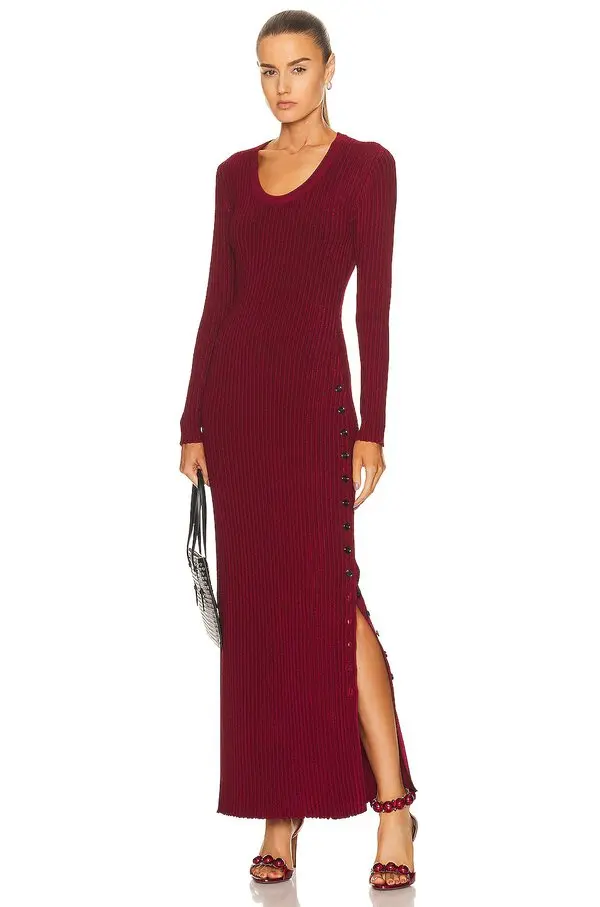 Alaïa Shiny Rib Knit Dress