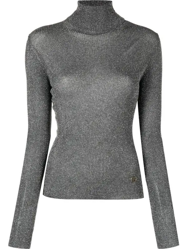 TWINSET Ribbed-knit Glitter Jumper
