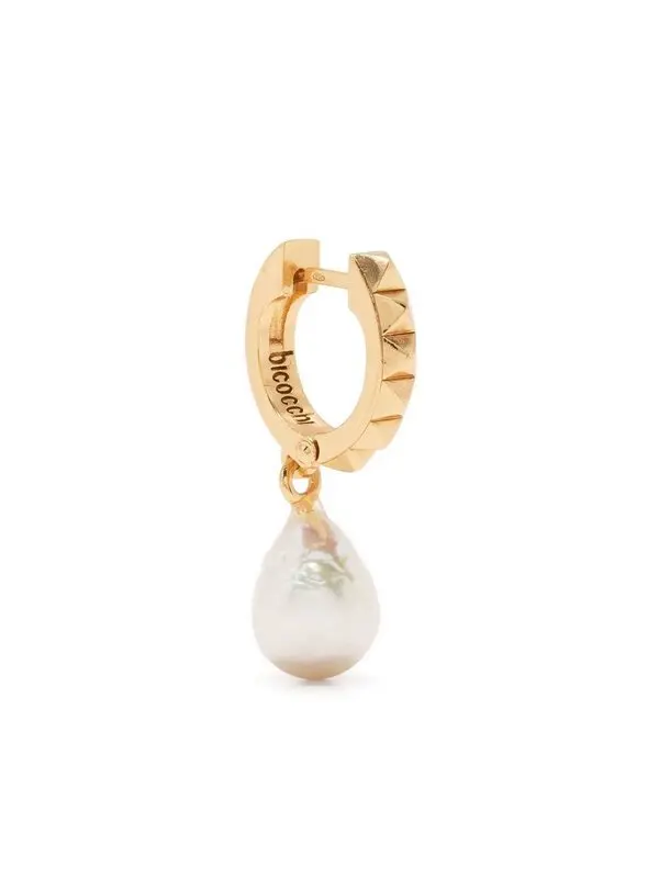 Emanuele Bicocchi Drop-pearl Huggie Hoop Earring