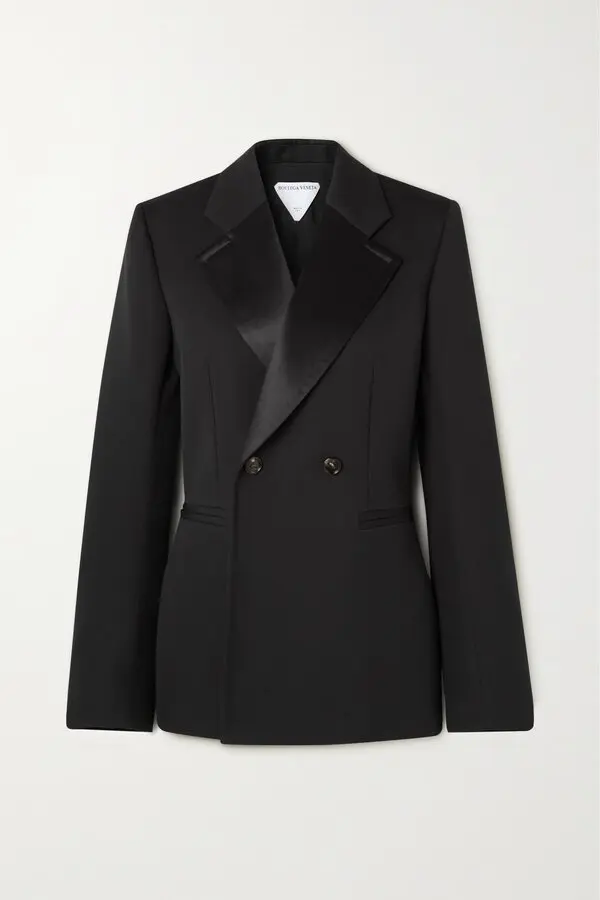 Bottega Veneta Double-breasted Grain De Poudre Wool Blazer