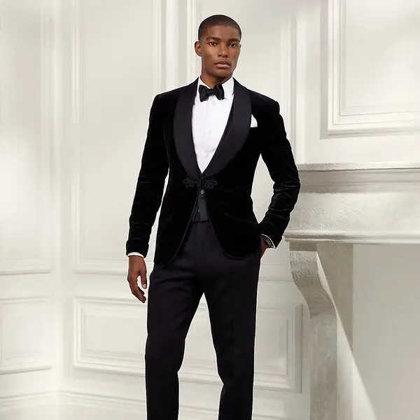 Ralph Lauren Gregory Handmade Barathea Tuxedo Trouser - Black Stripe