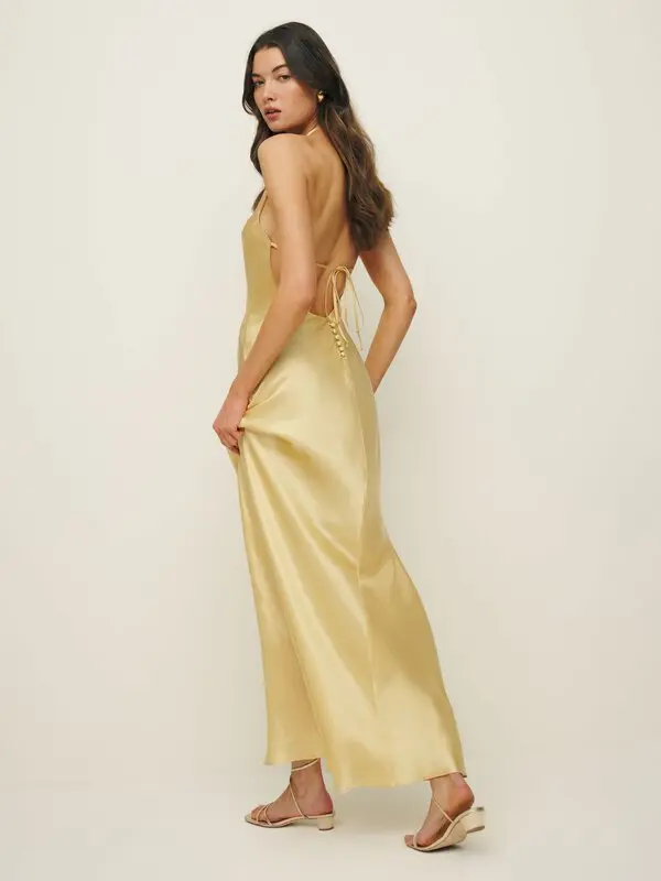 REFORMATION Jeany Silk Dress - Sunshine