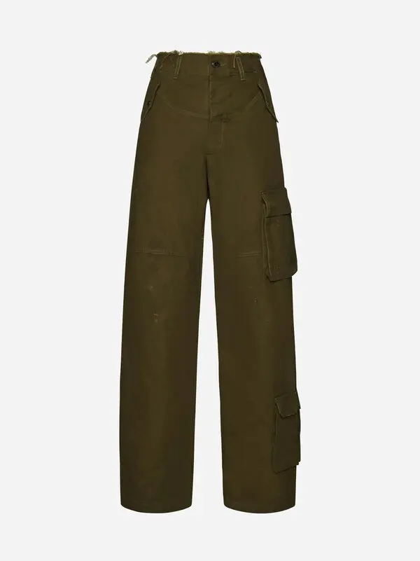 DARKPARK Rosalind Cotton Cargo Pants - Green | Editorialist
