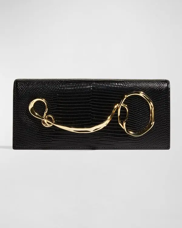 Alexis Bittar Twisted Handle Clutch - Black
