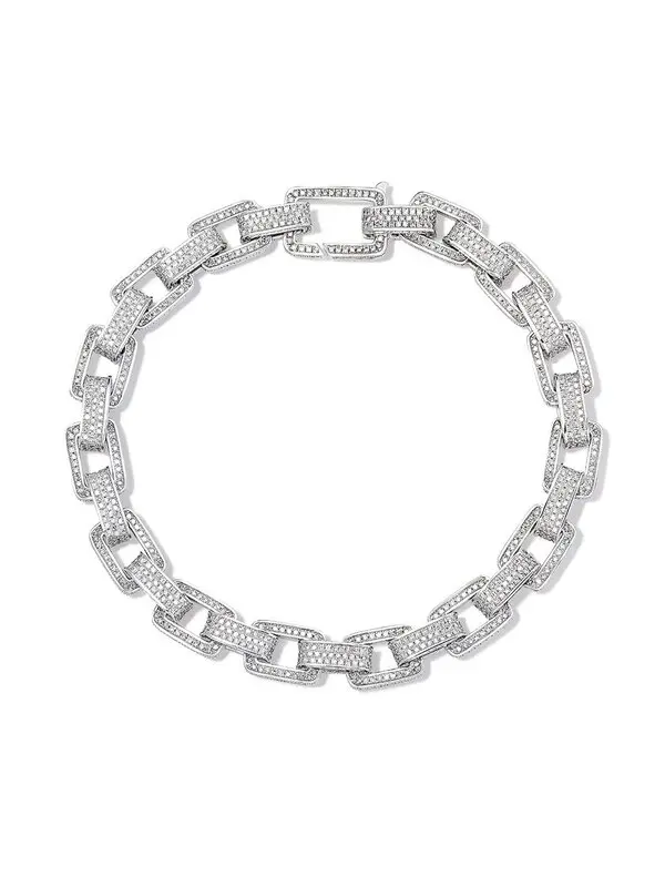 Shay 18kt White Gold Diamond Chain-link Bracelet