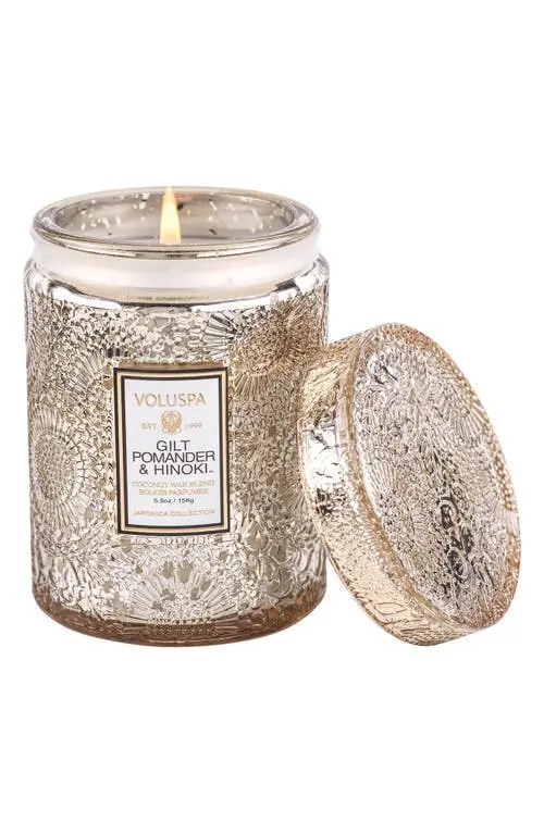Voluspa Gilt Pomander & Hinoki Small Jar Candle