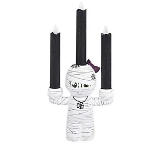 TEMP-TATIONS Seasonal Candelabra With 3 Flamele Ss Candles