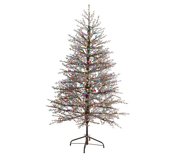 NEARLY NATURAL 6' Frosted Berry Twig Tree With 0 Lights