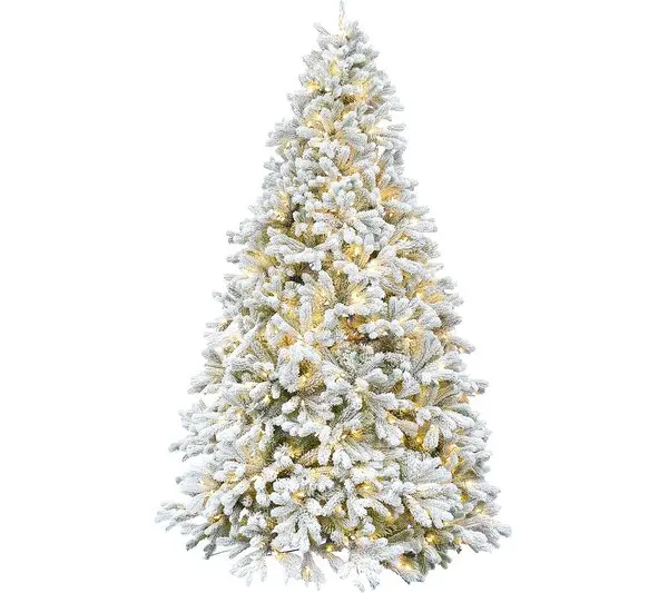 FRASER HILL FARM 6.5' Green Christmas Half Tree With Flock