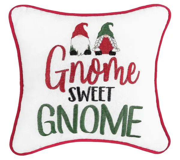 C&F HOME Gnome Sweet Gnome Embroidered Throw Pi Llow