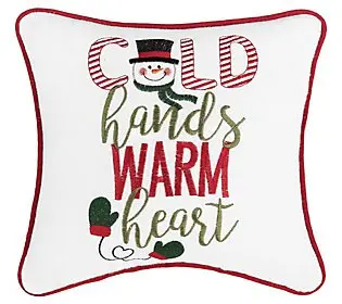 C&F HOME Cold Hands Warm Heart Embroidered Thro W Pillow - One-color