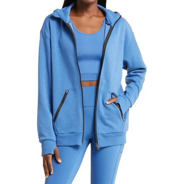 TOMBOYX Constant Zip Up Hoodie - Chrome Blue