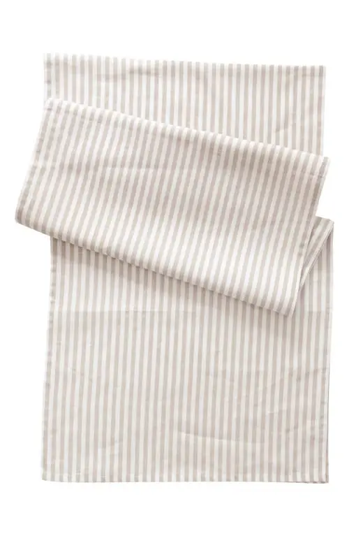 Heirloomed Collection Stripe Linen Table Runner - Oatmeal | Editorialist