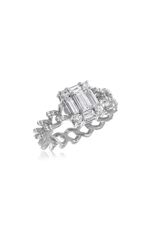 MINDI MOND Clarity Cube Diamond Link Ring