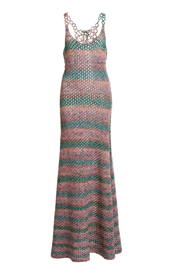 Chloé Crocheted Wool Midi Dress - Multi