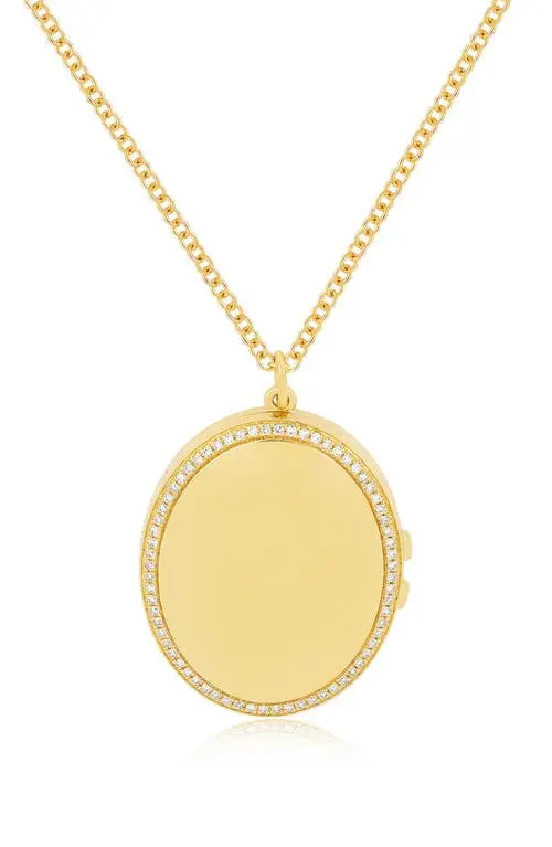 Ef Collection Diamond Oval Locket Necklace