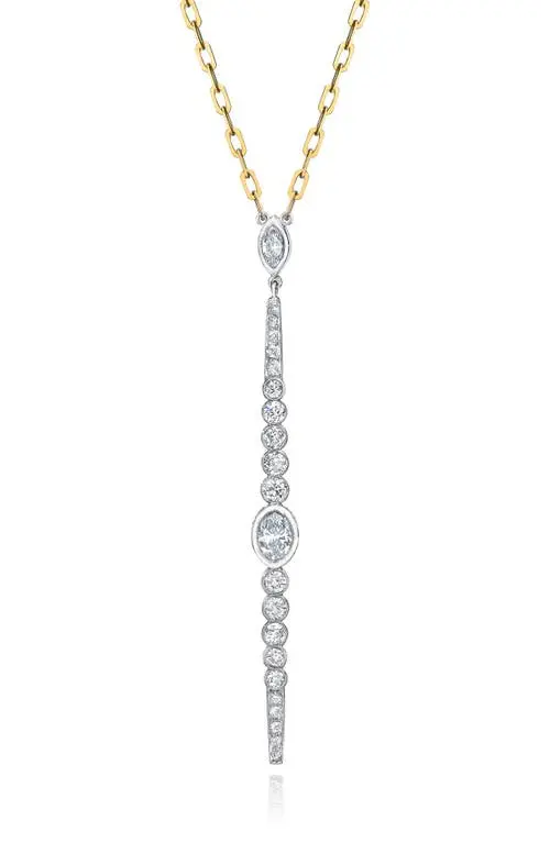 MINDI MOND Diamond Bar Pendant Necklace - 18k Yg