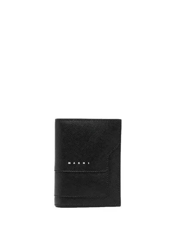 Marni Logo-print Leather Wallet - Black