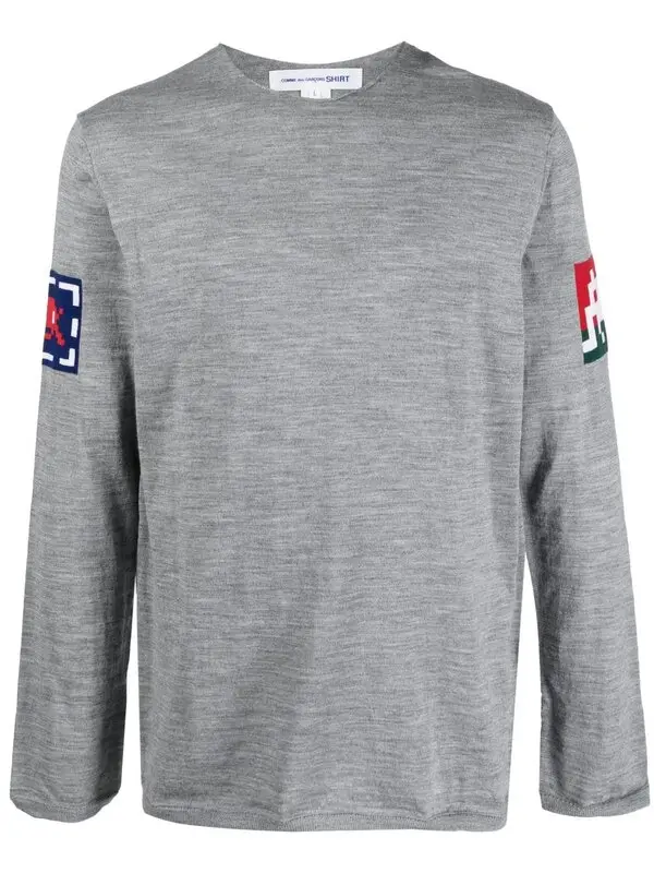 Comme Des Garçons Intarsia-knit Sweater - Grey