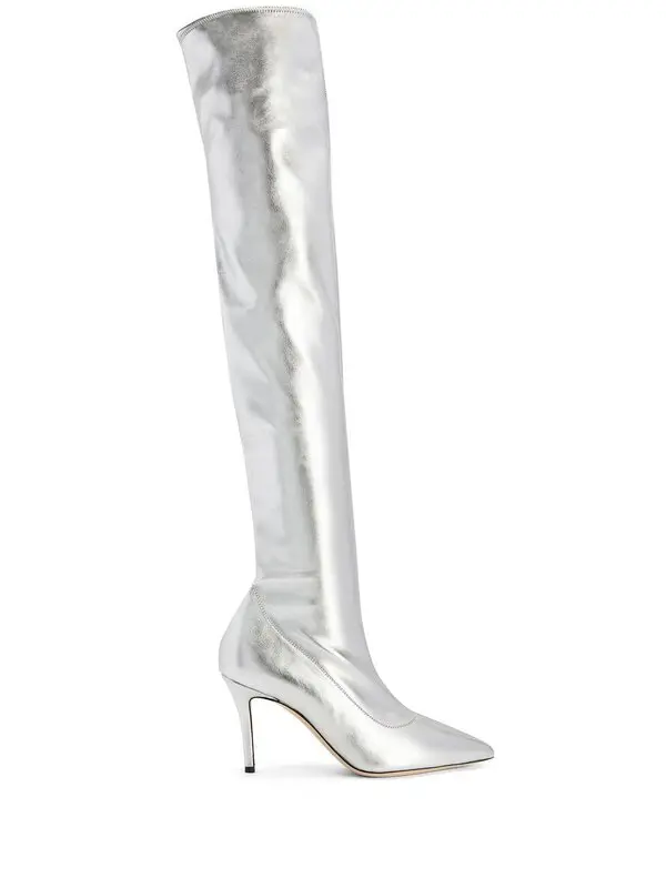 GIUSEPPE ZANOTTI 90mm Felicity Thigh-high Boots - Silver
