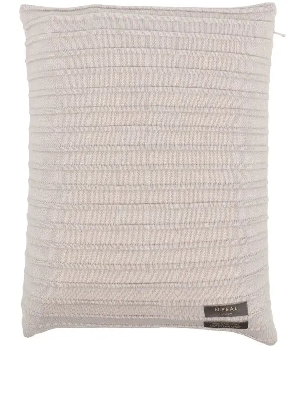 N.peal Ribbed Cashmere Cushion