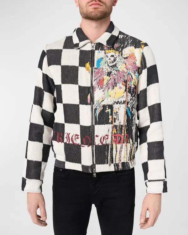 AMIRI×WES LANG SACRIFICE JACKET Amiri X Wes Lang Sacrifices Checkerboard Cotton Blend Twill