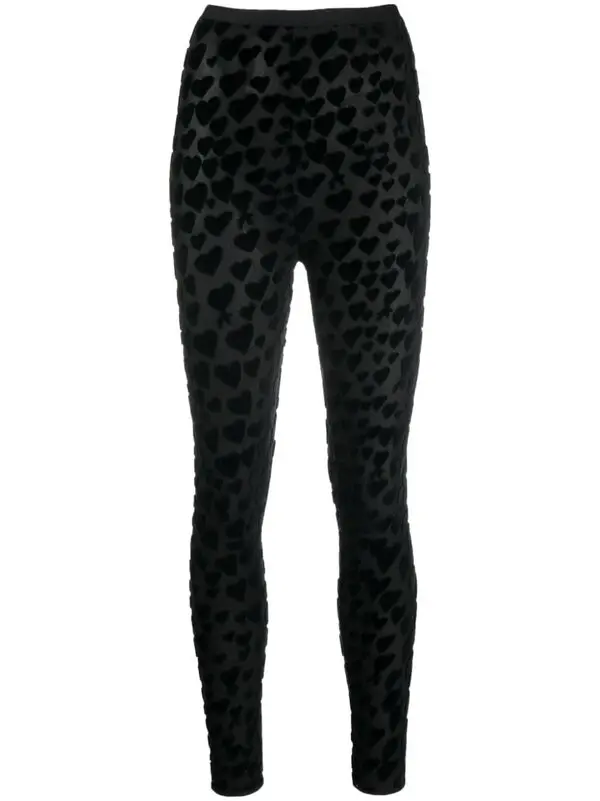 Ami Heart-embroidered High-waisted Leggings
