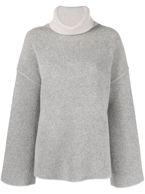 JOSEPH Roll-neck Jumper - Grey